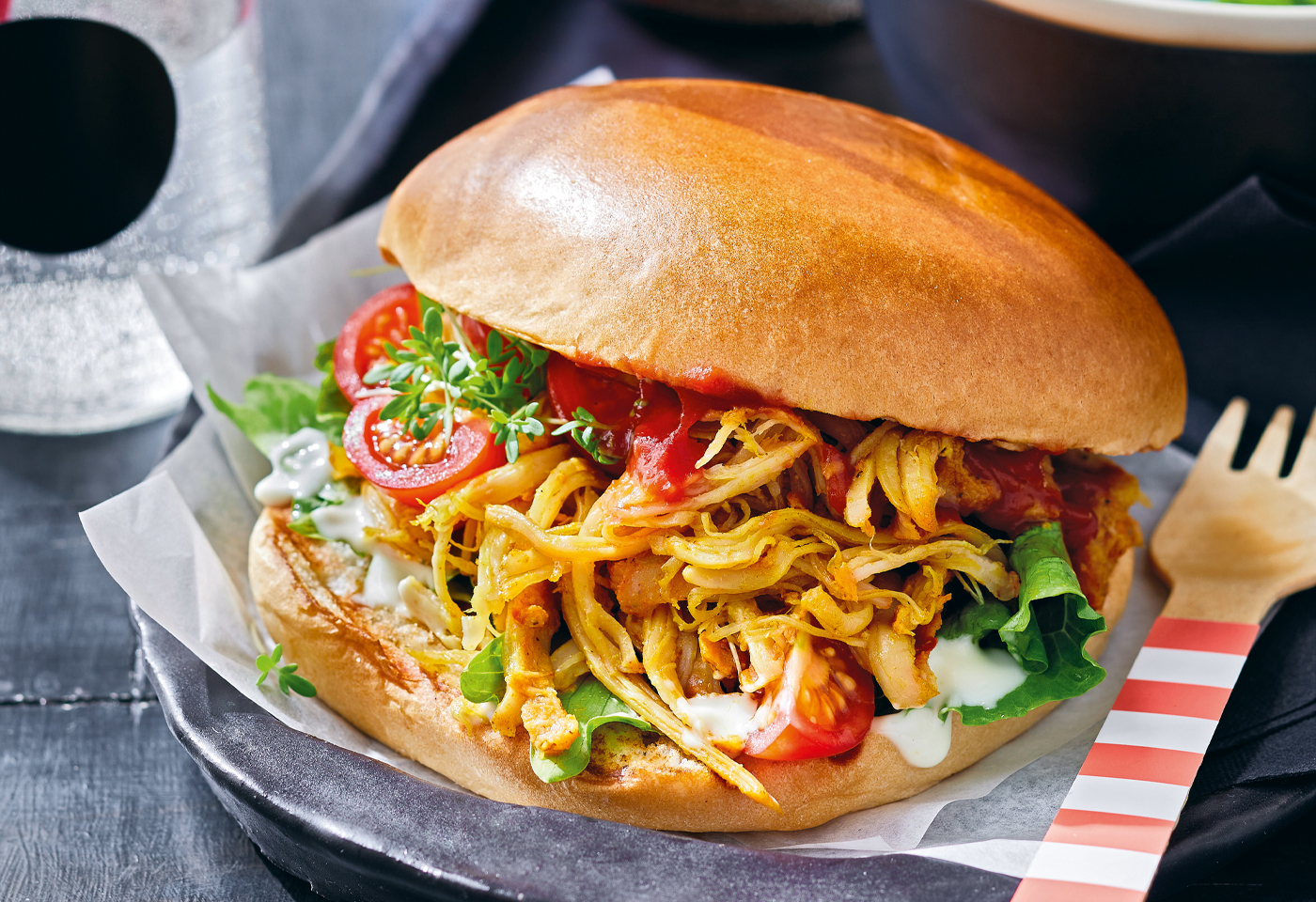 Pulled Curry Chicken Burger | Frisch Gekocht